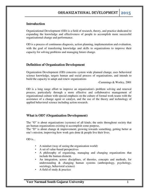 Chapter 1 organization development- an introduction | PPTX