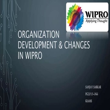 Organisation structure, culture and strategies of wipro | PPTX