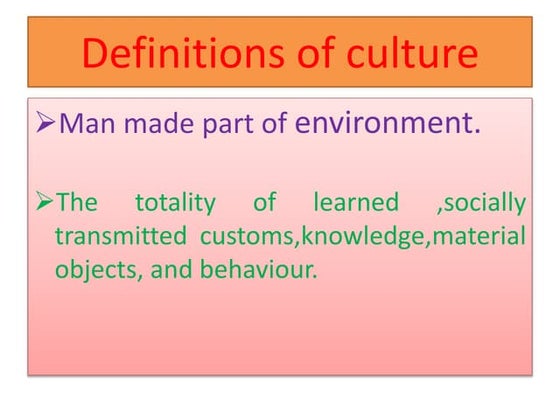 The Five Tenets of Culture | PPT
