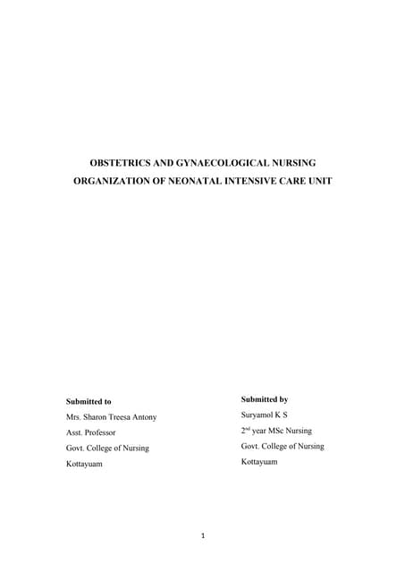 Neonatal intensive care unit nicu | DOCX