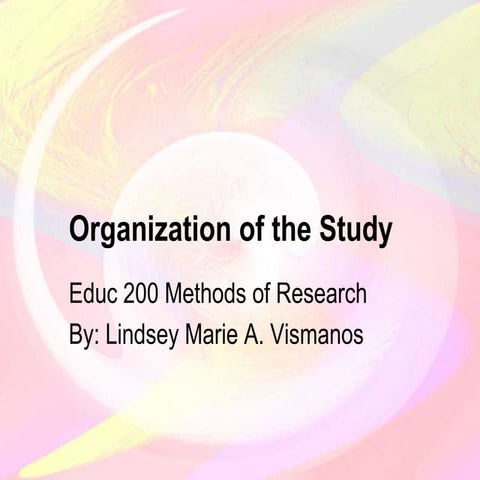 Organization of the study | PPTX