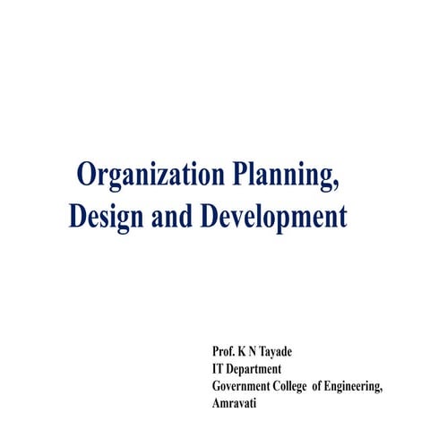 Organization planning, design and development | PDF