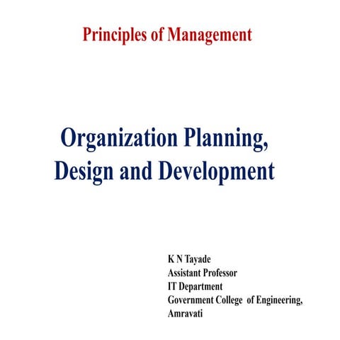 Organization planning, design and development | PPT