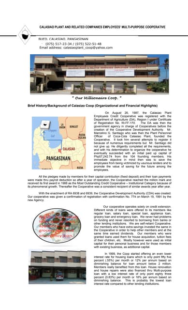 The Cooperative Movement in the Philippines | PPT | Law