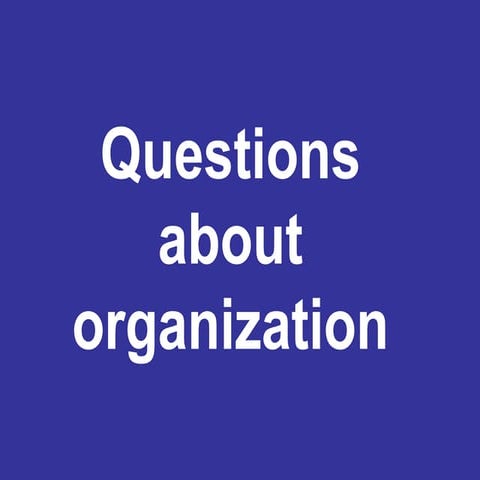 Questions about organization | PPT
