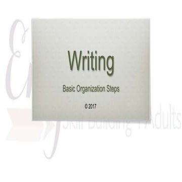 Basic Writing Organization Steps | PPTX