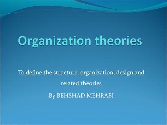 Nature of organization & management | PPT | Executive Leadership ...