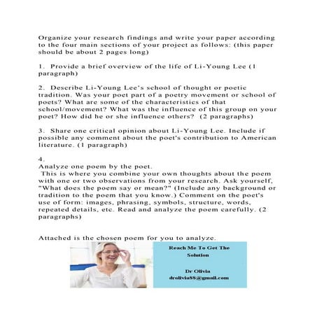 Organize your research findings and write your paper according to th ...