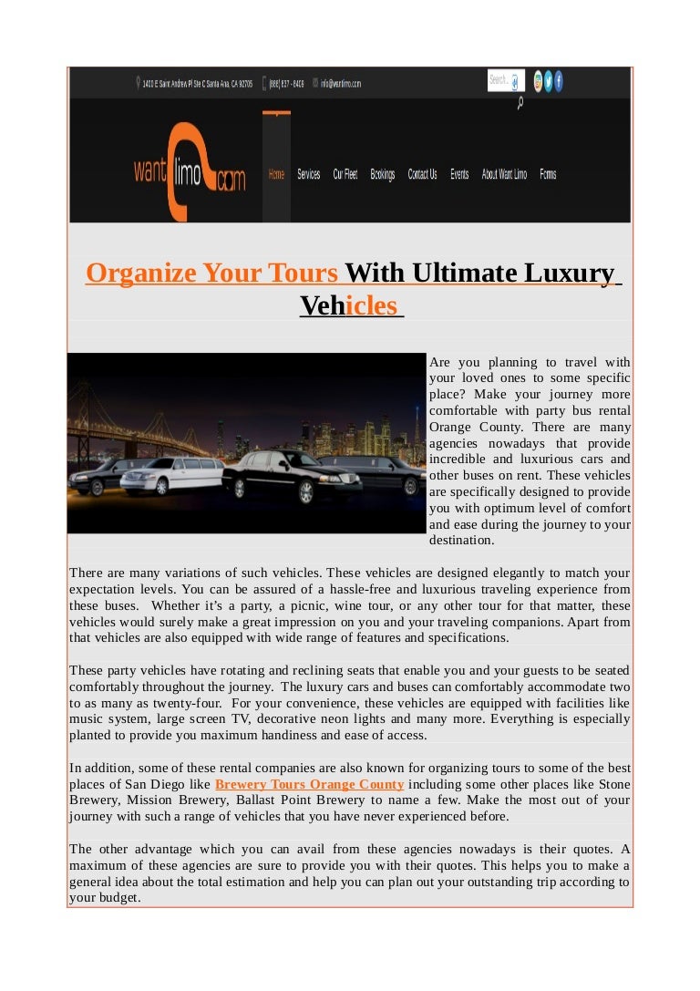 Organize your tours with ultimate luxury vehicles
