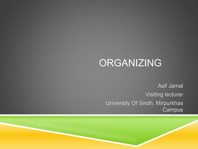 Organizing in management | PPT