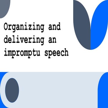 Impromptu speech | PPTX