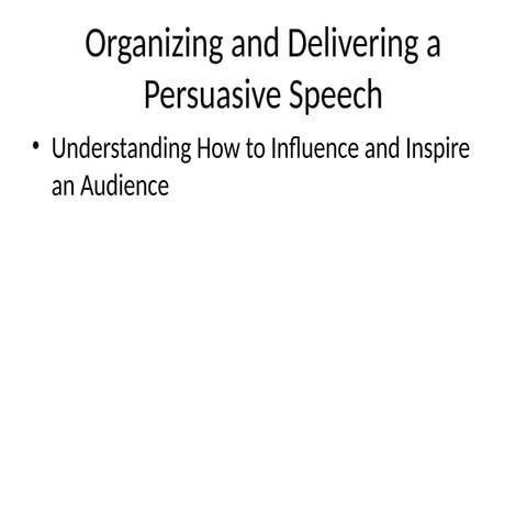 The persuasive speech | PPT