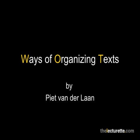 Organizing Texts | PPT