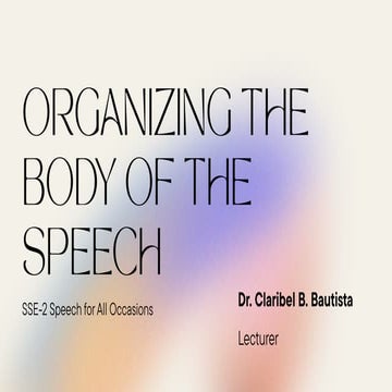 Organizational patterns for speeches | PPTX