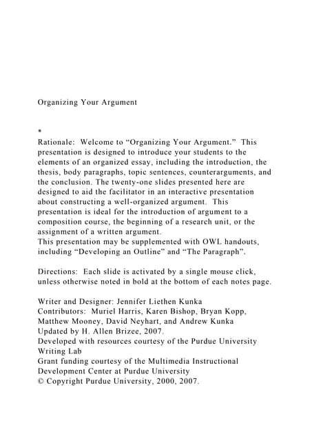 Creating an argument | PPT | Science