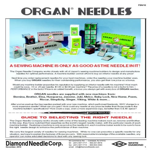 Organ needles | PDF