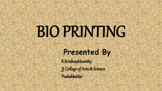 3D Bioprinting of human skin | PPTX