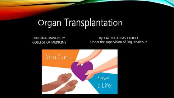 Organs transplantation | PPT