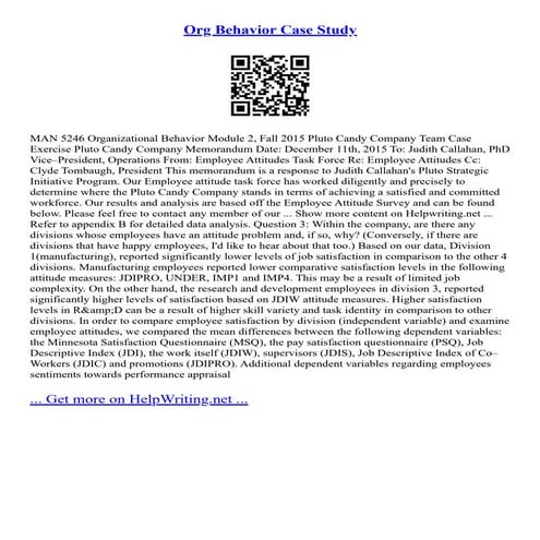 Org Behavior Case Study | PDF