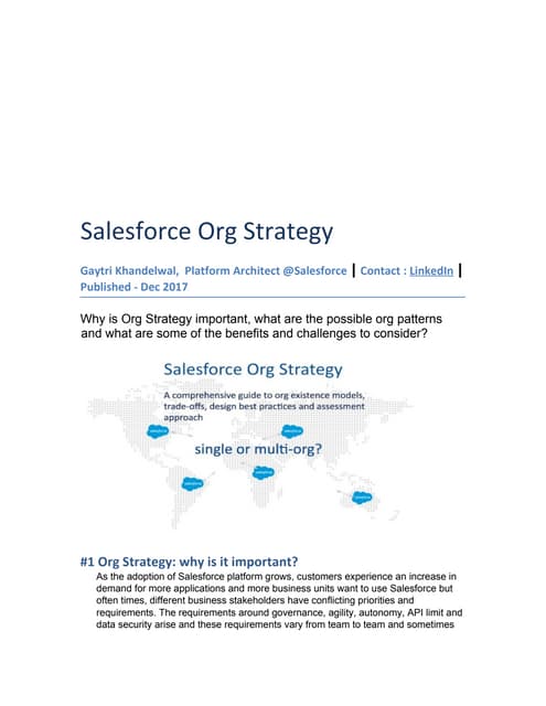 A Comprehensive Guide To Salesforce Org Strategy Pdf Computer