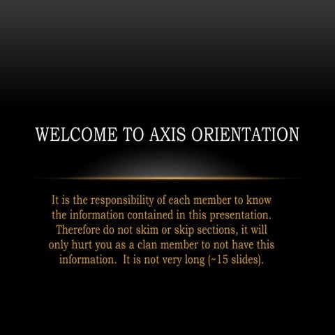 aXis Member Orientation | PPT