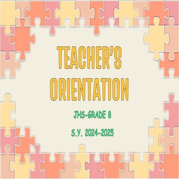 SAMPLE CLASS ORIENTATION FOR STUDENTS AND TEACHERS | PPTX