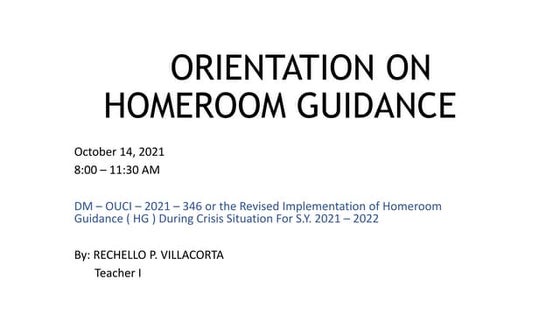 Homeroom-Guidance-Program.pptx | Educational Assessment | Education