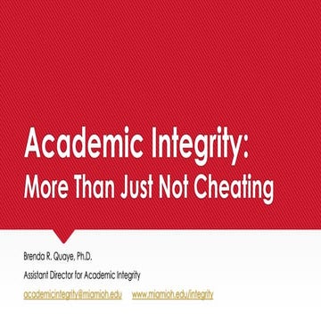 Academic Integrity at Miami University | PPT