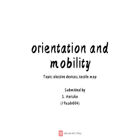 Orientation and mobility | PPT