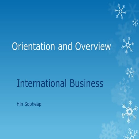 Orientation and overview of International Business | PPTX