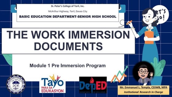 SHS- Work immersion | PPT