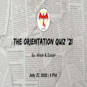 Orientation quiz '21 | PPT