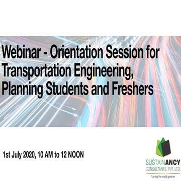 Orientation session for Transportation Engineering and Planning ...