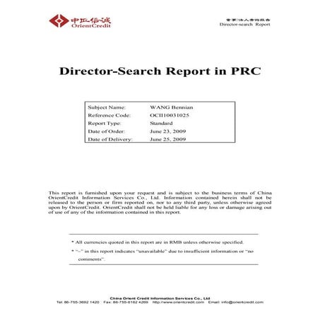 Orient credit director-search report_en_0410 | PDF