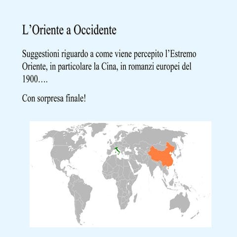 L'Oriente a Occidente | PPT
