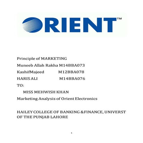 Orient electronics | PDF