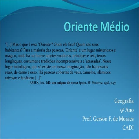 Oriente Médio - Introdução | PPT