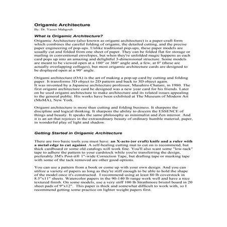 Origamic Architecture | PDF