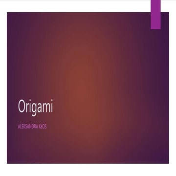 Origami i kirigami | PPTX