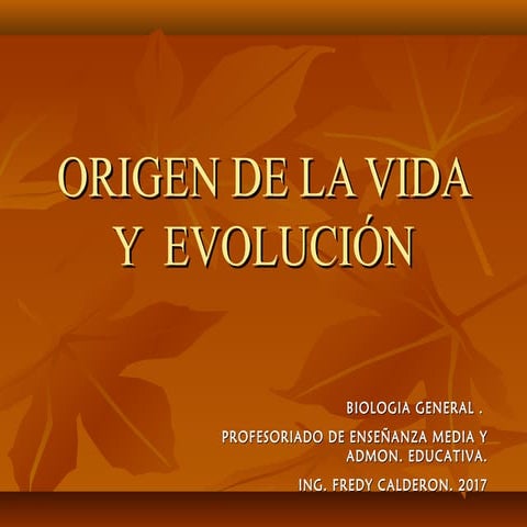 Origen de la vida y evolucion | PPT