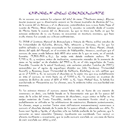 Origen del chocolate | DOCX