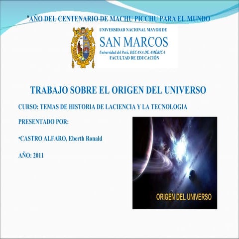 Origen del universo | PPT