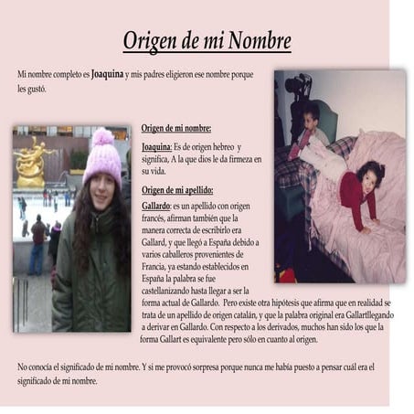 Origen de mi nombre cartel | DOCX