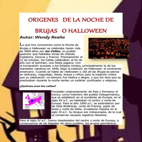 Origenes de la noche de brujas o halloween | DOCX