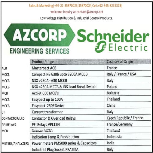Schneider Electrical Components, Country of Origin | PDF