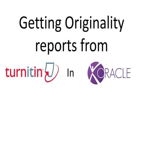 Originality reports | PPTX