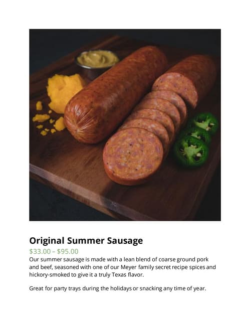 Jalapeño Summer Sausage | PDF