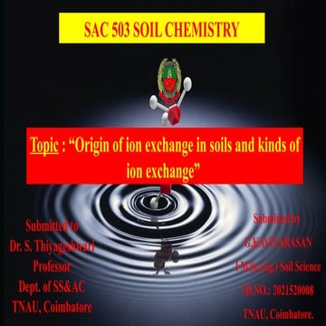 Sources of charges in soil | PPTX