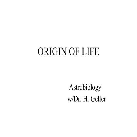 Origin & evolution of life on earth | PPT