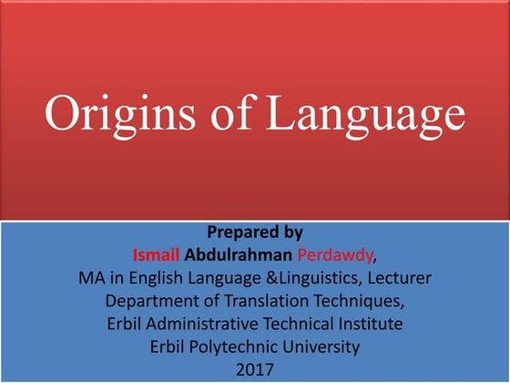 The origins of language | PPTX